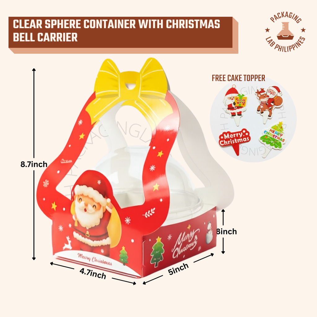 Christmas Sphere Round Container with Bell Carrier – Packaging Lab ...
