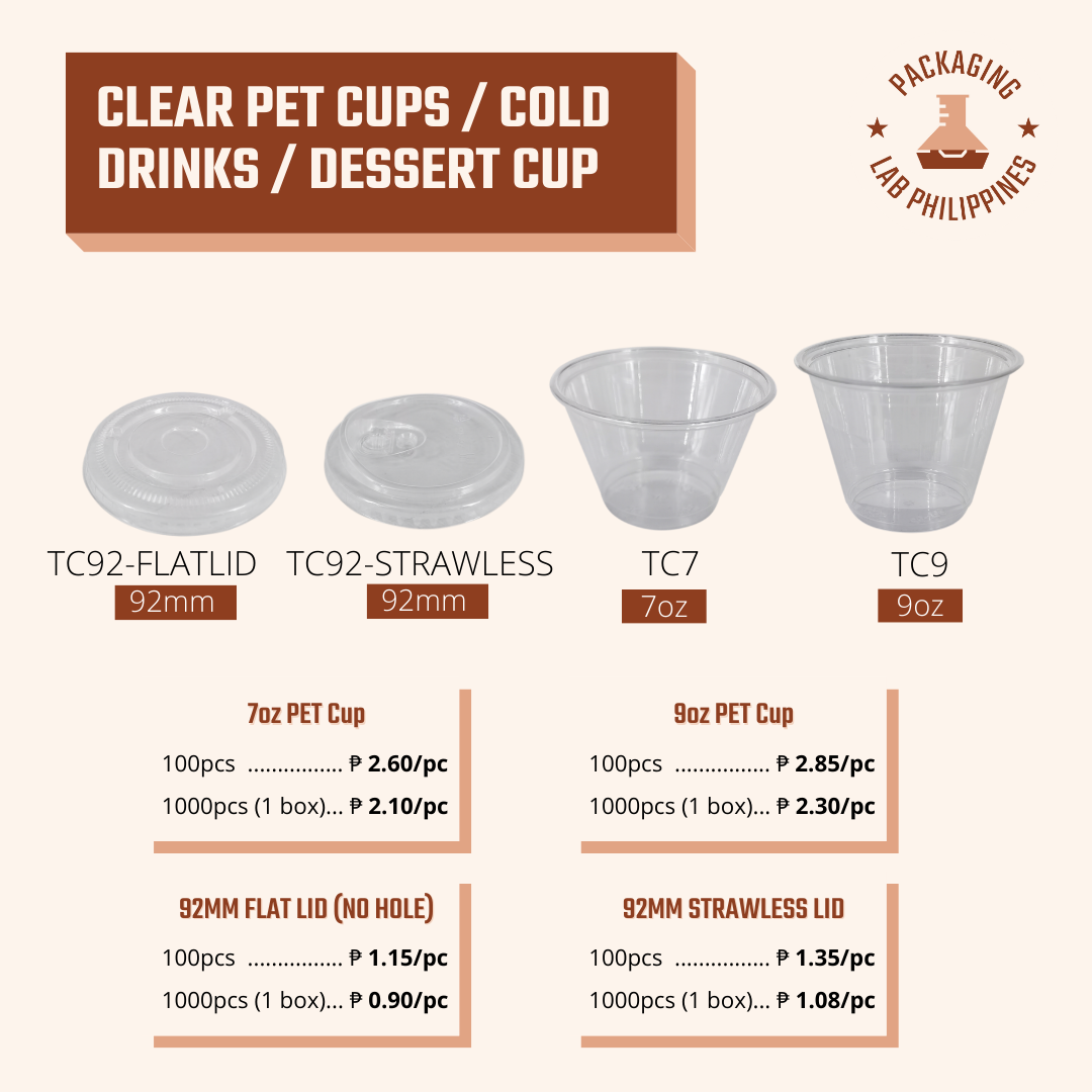 7oz / 9oz Clear PET Cups – Packaging Lab Philippines