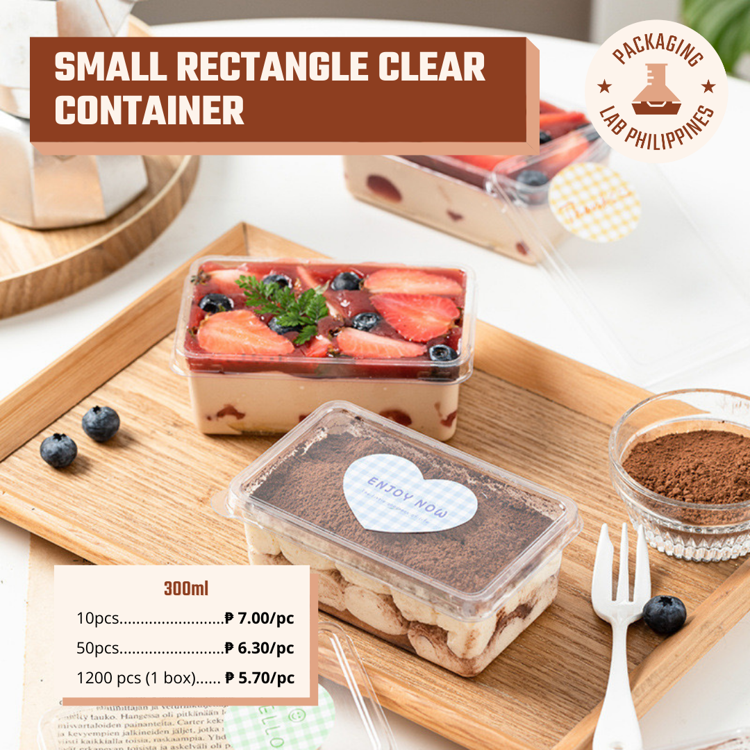 300ml Small Rectangle Clear Container – Packaging Lab Philippines