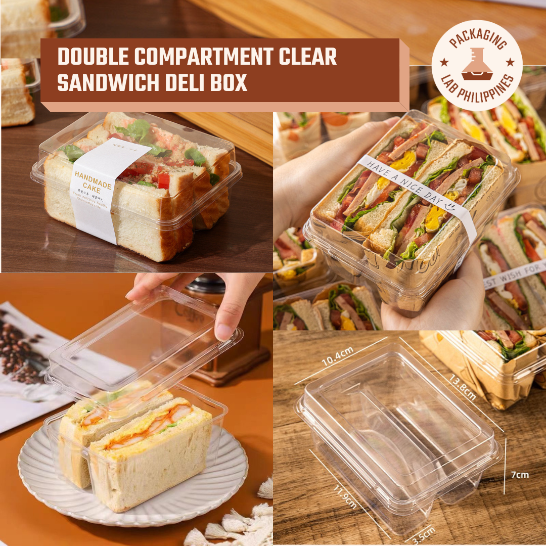 Double Compartment Clear Sandwich Deli Box – Packaging Lab Philippines