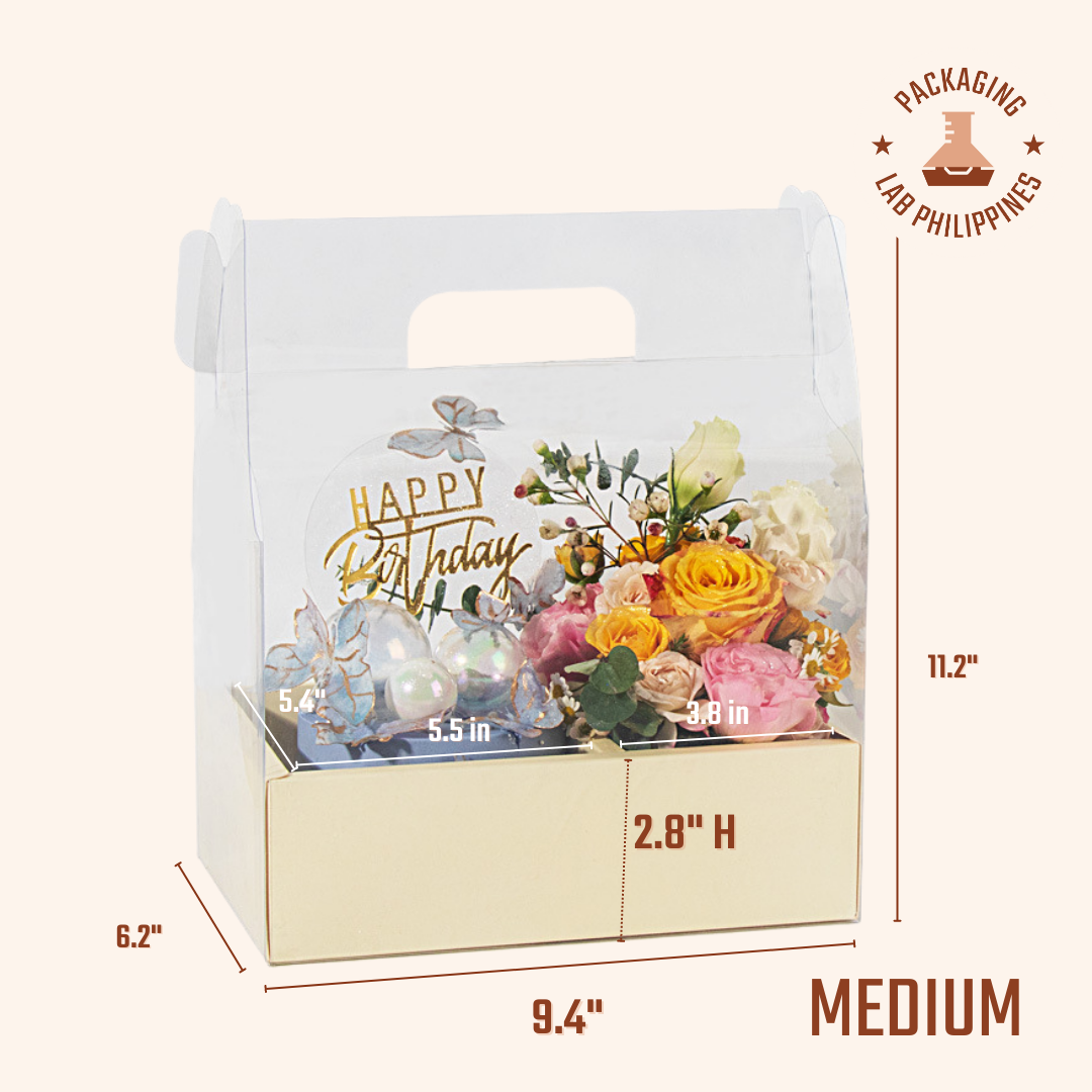 Deluxe Carrier for Cakes and Flowers, Gift Box Set Packaging (3 Sizes ...