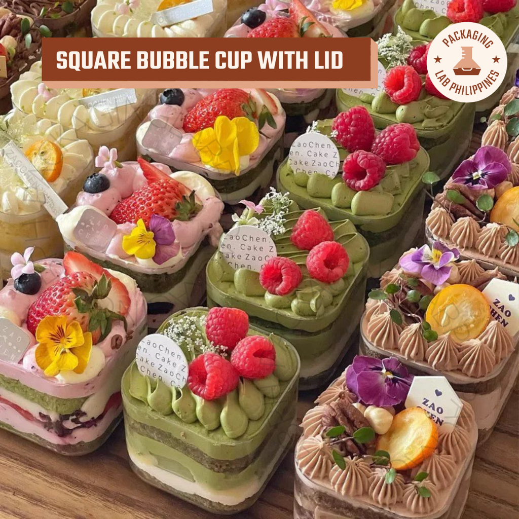 Square Deli Bubble Cup with Lid – Packaging Lab Philippines