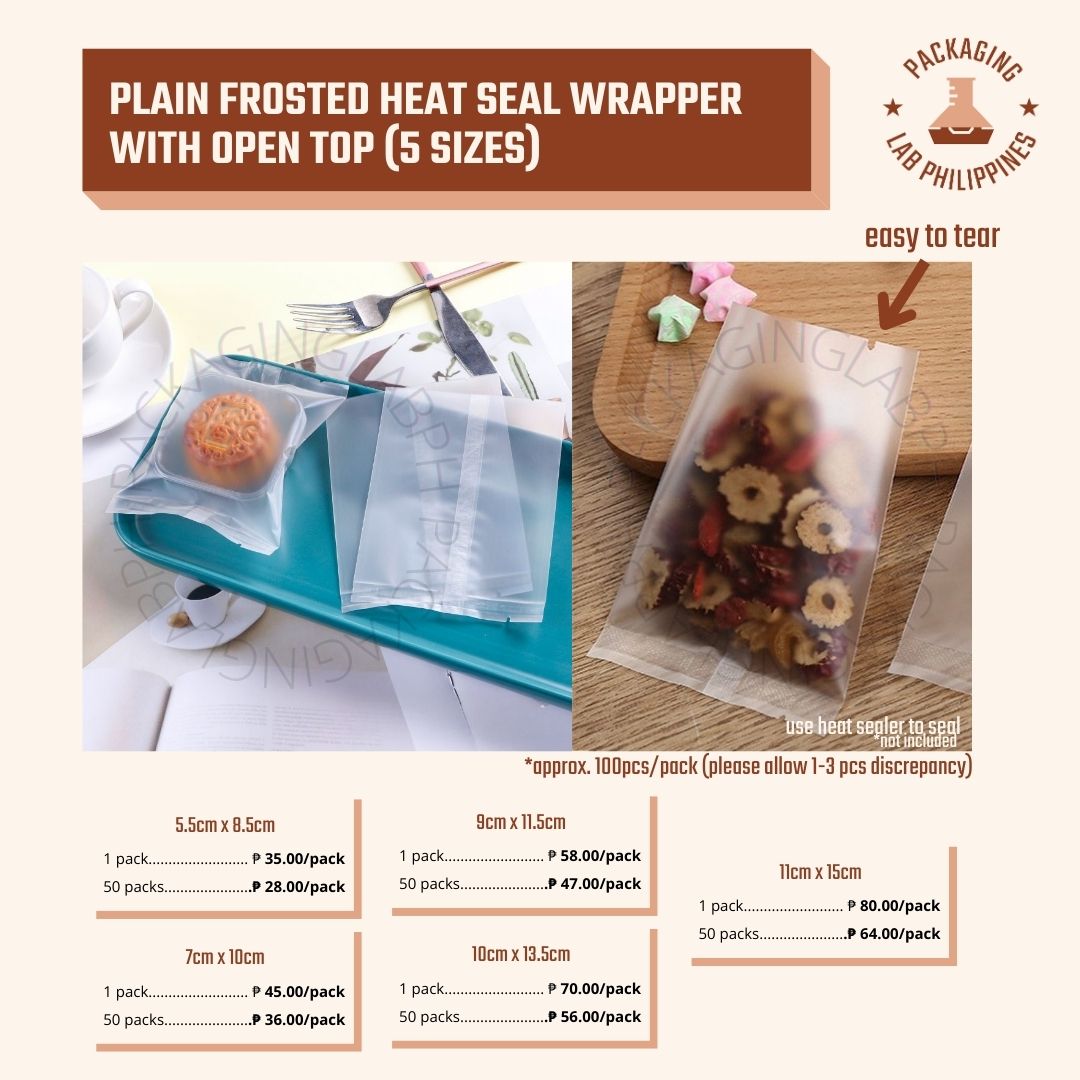 Plain Frosted Matte Heal Seal Wrapper with Open Top (for Cookies, Give ...