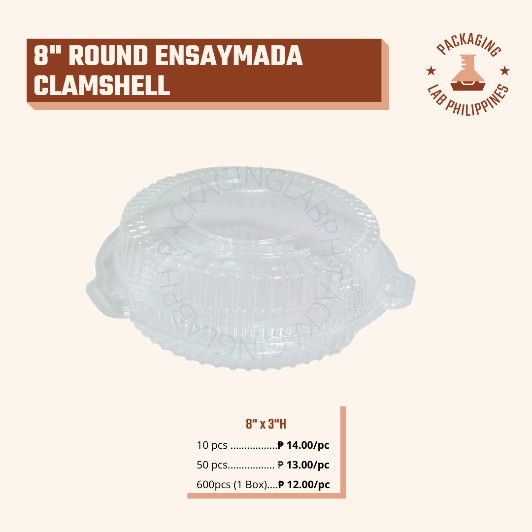 8" Round Ensaymada Clamshell – Packaging Lab Philippines