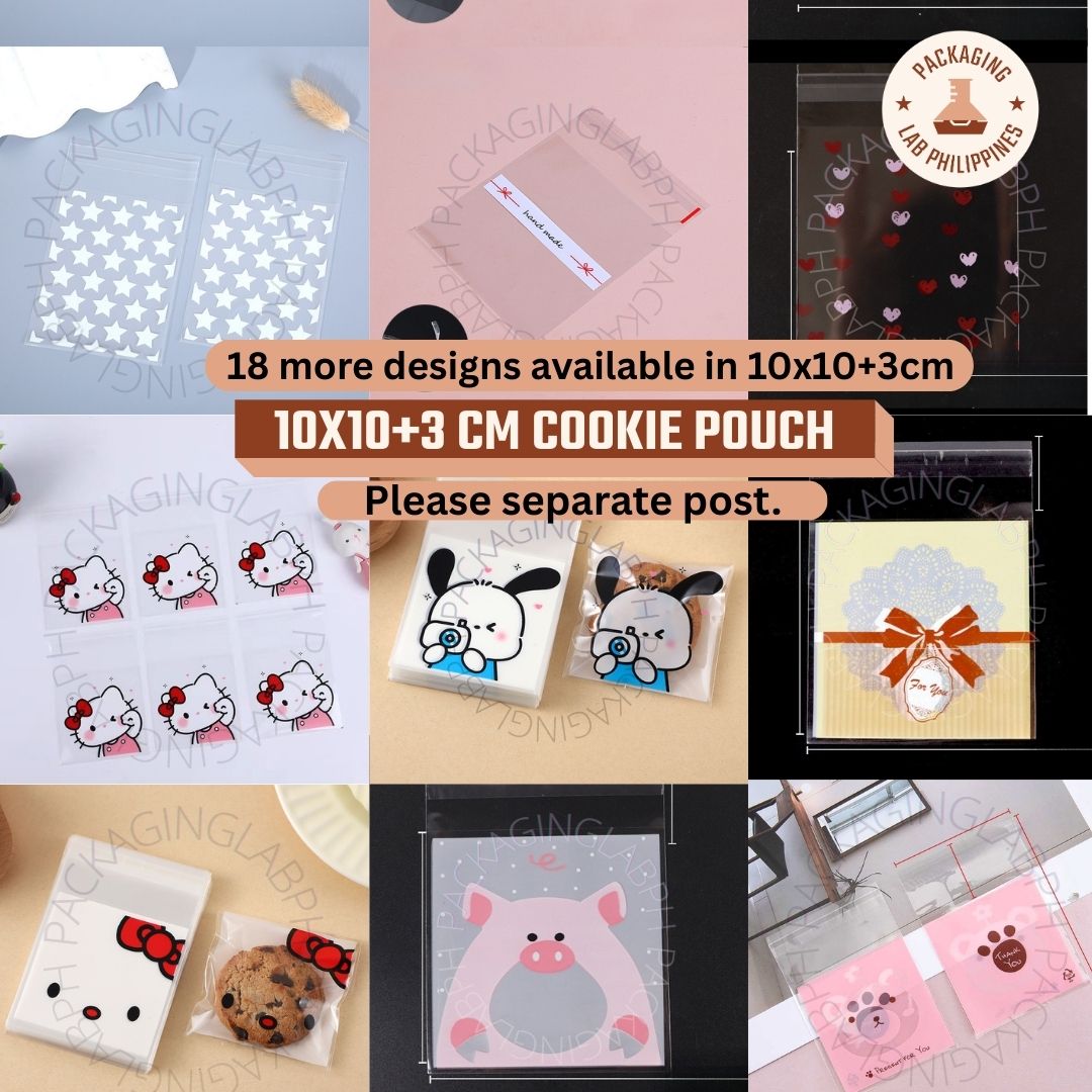 10x10cm Resealable Cookie Pouch / OPP Plastic Pouch with Design (18 De ...