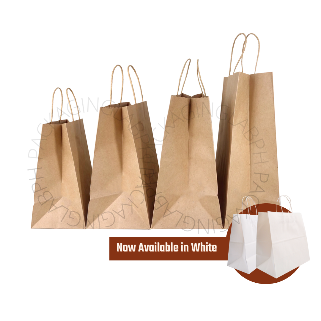 Heavy Duty Paper Bags (Kraft / White) – Packaging Lab Philippines