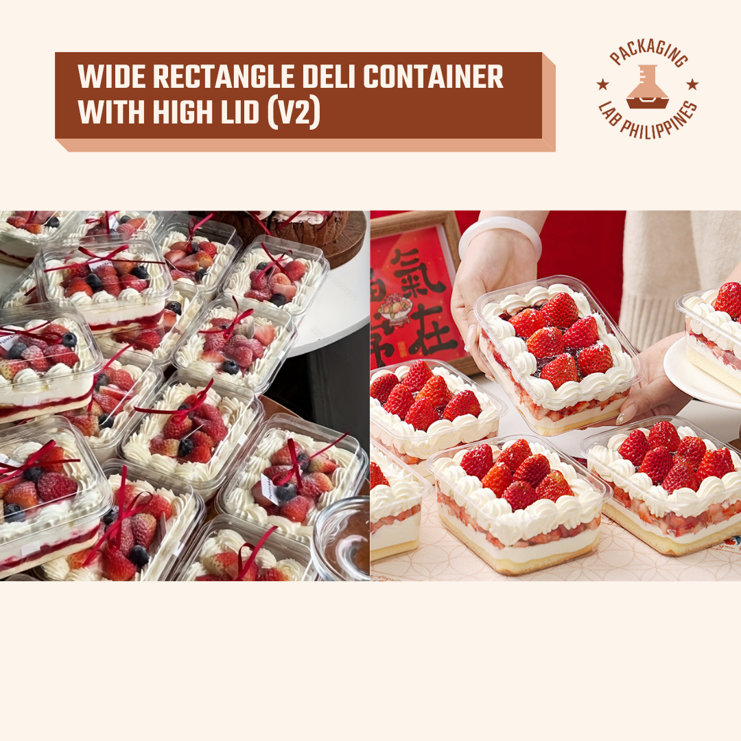Wide Rectangle Deli Container with High Lid (V2) – Packaging Lab ...