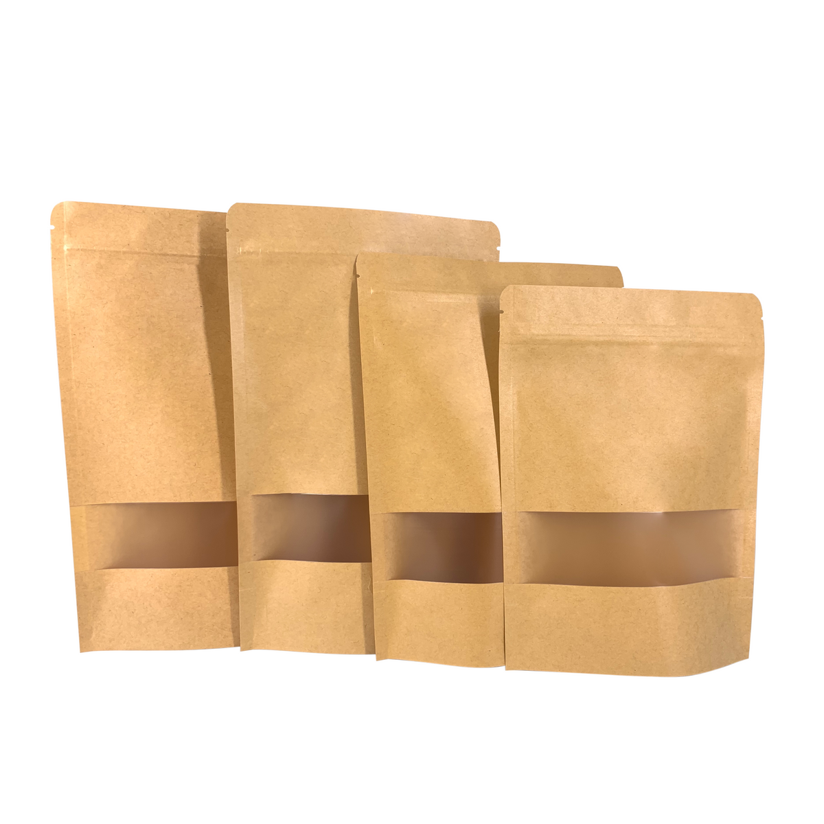 Kraft Stand Up Pouch with Window (6 Sizes)all – Packaging Lab Philippines