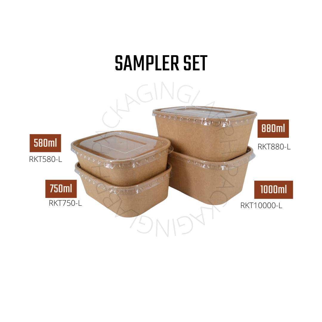 Rectangle Kraft Bowl - Sampler Set – Packaging Lab Philippines