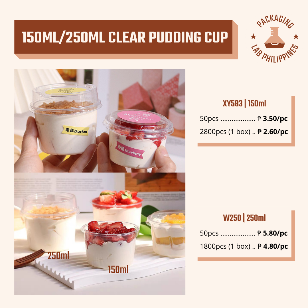 150ml / 250ml Clear Pudding Cup – Packaging Lab Philippines