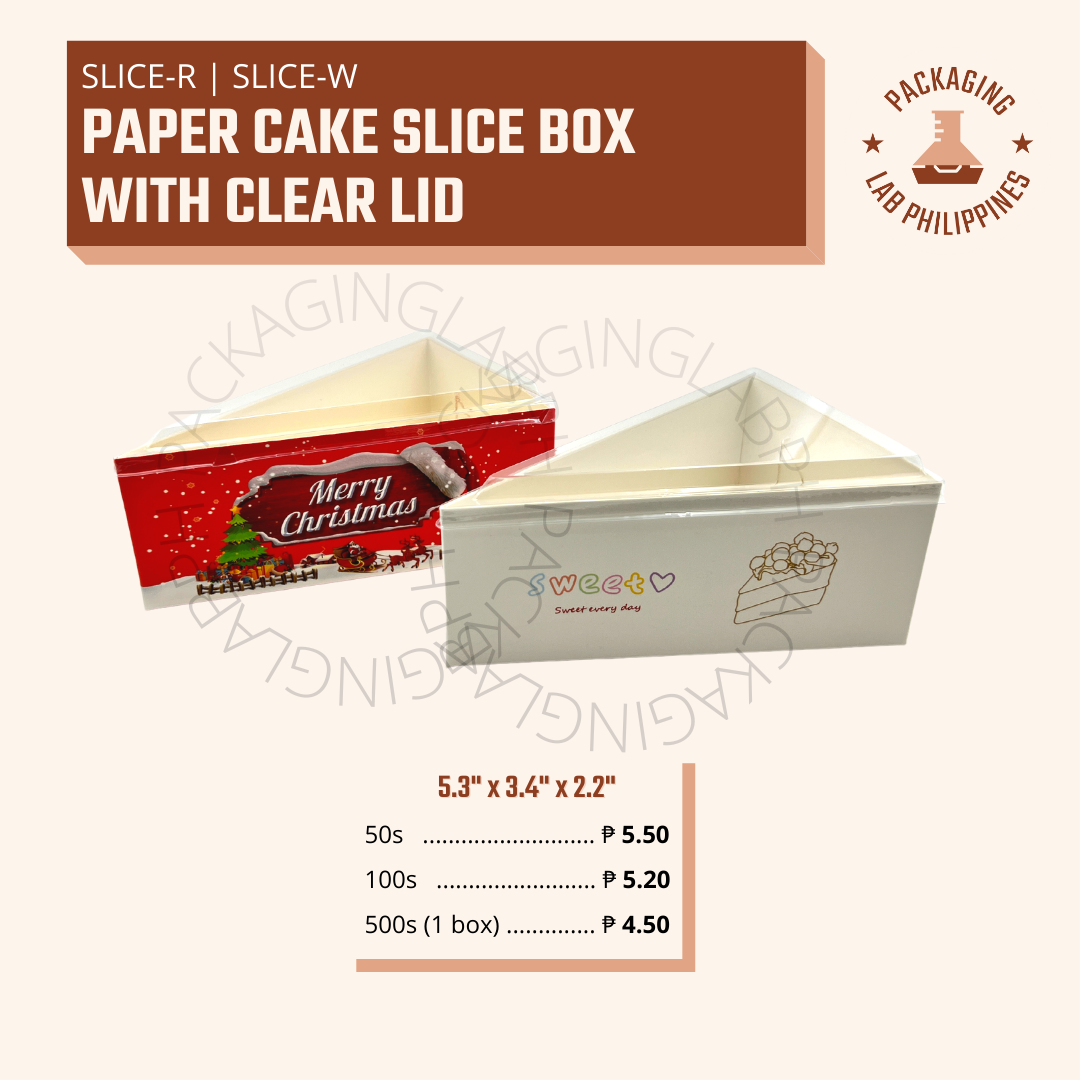 Paper Cake Slice Box with Clear Lid – Packaging Lab Philippines