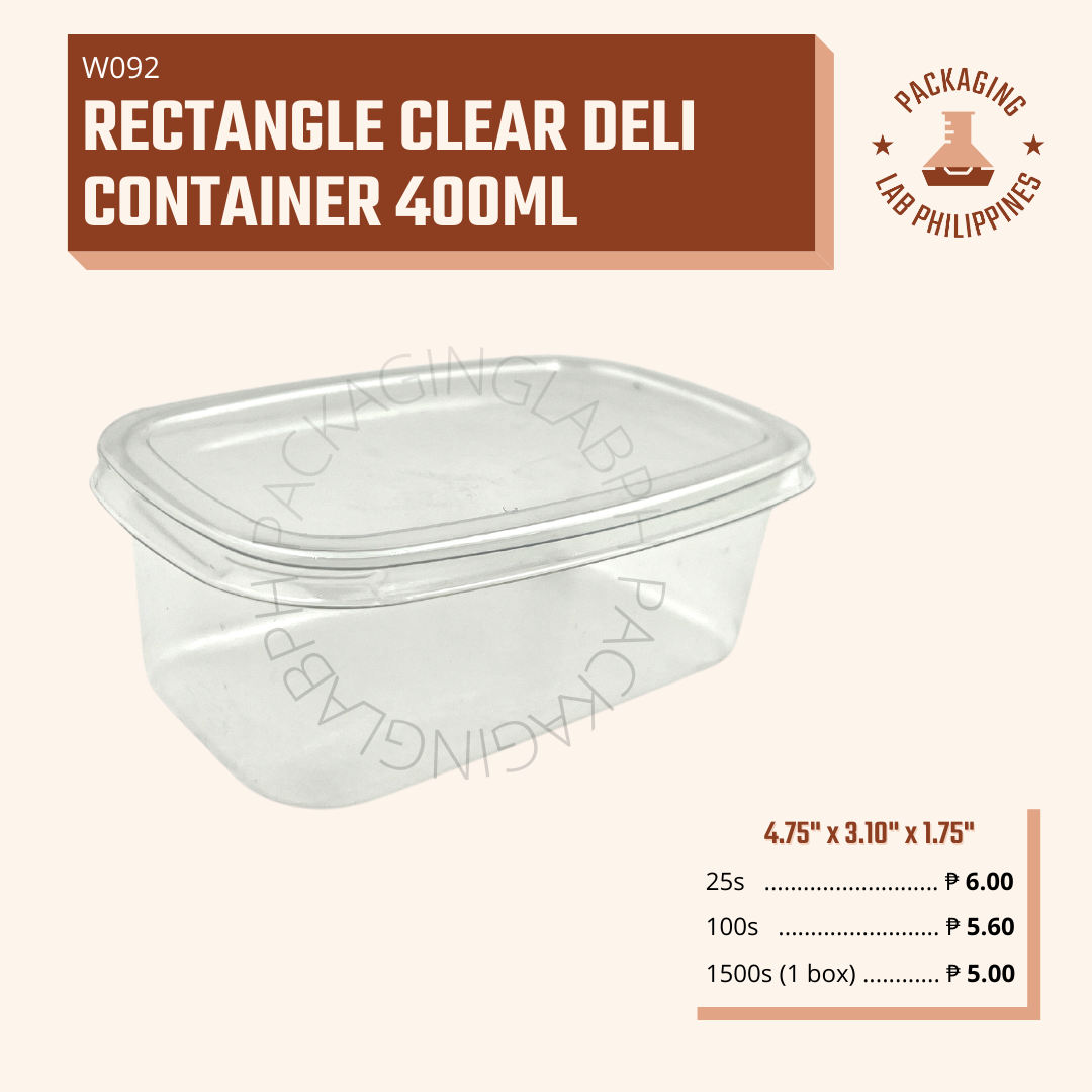 Rectangle Deli Container 400ml – Packaging Lab Philippines