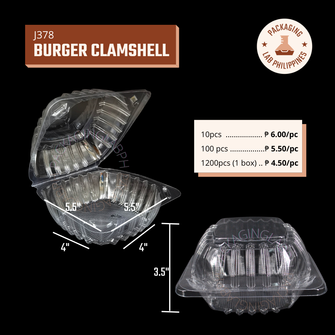 Burger Plastic Clamshell (C14) – Packaging Lab Philippines