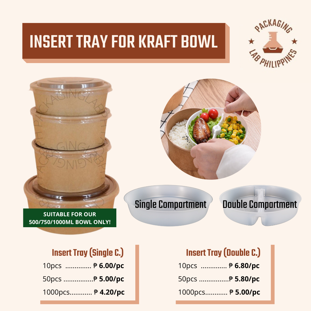 Kraft Bowl with Insert Tray / Ramen Separator Set – Packaging Lab ...