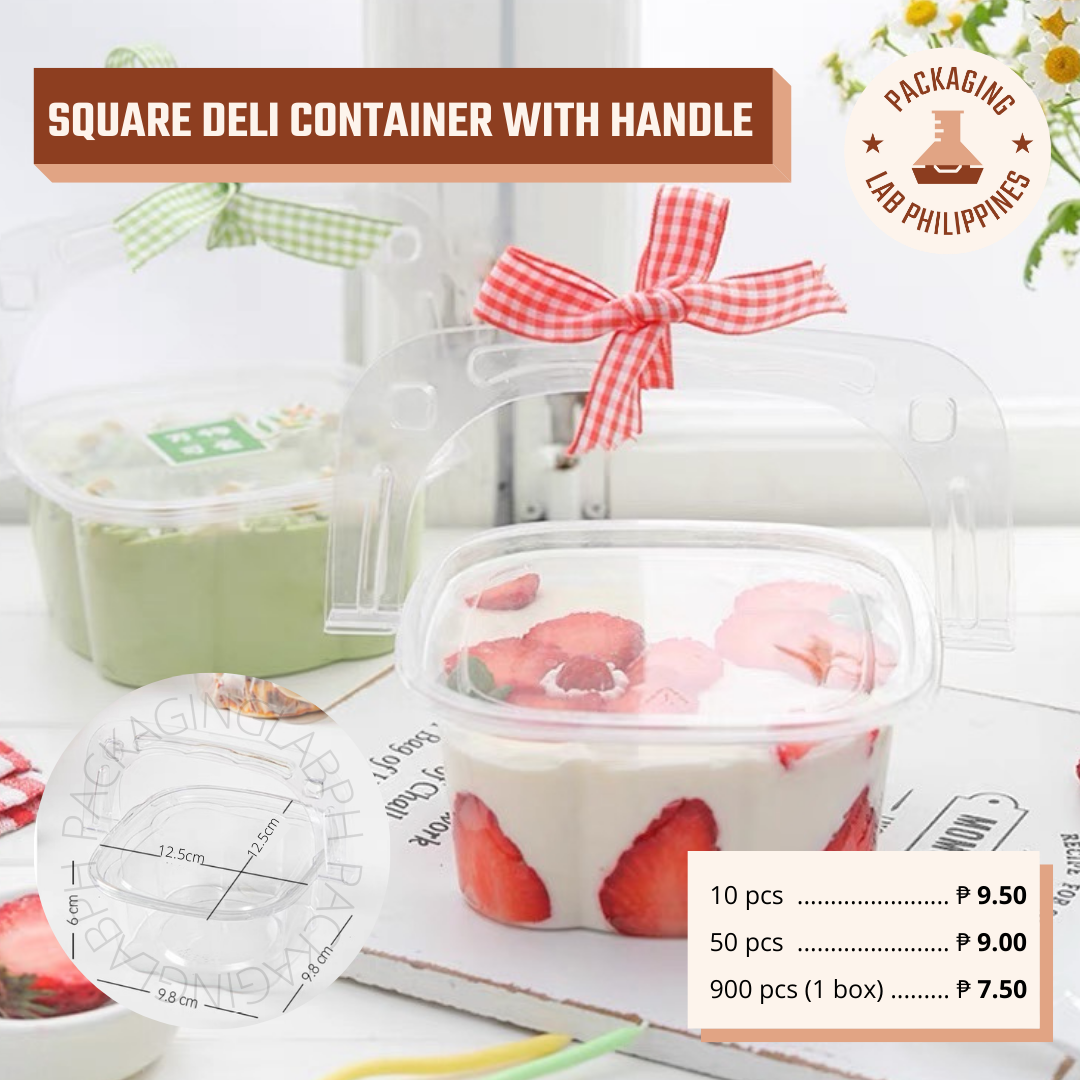 Square Deli Container with Handle – Packaging Lab Philippines