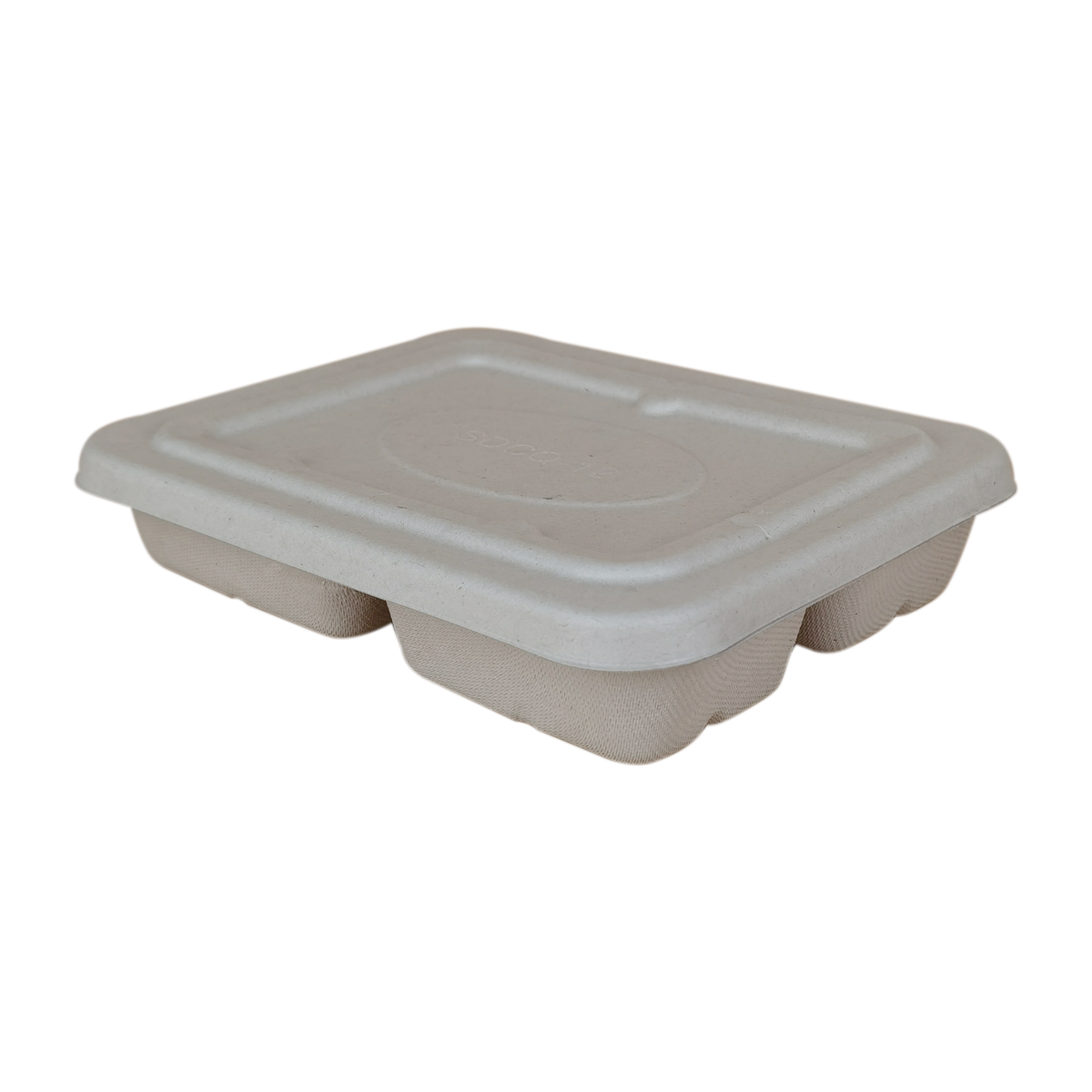 3D 4D Sugarcane Bento Meal Box with Compartment with Paper Lid (Small ...