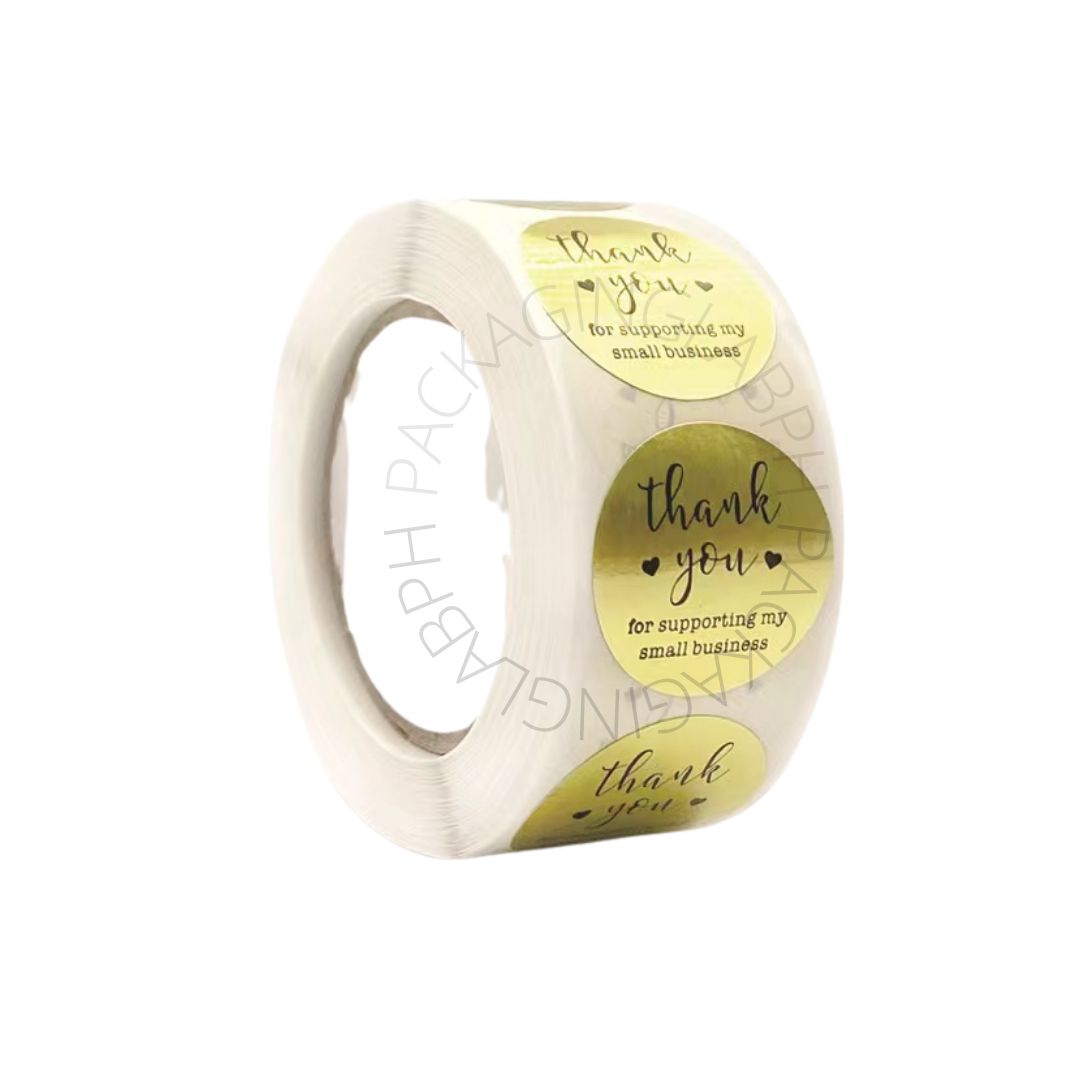 Gold Thank You Sticker – Packaging Lab Philippines
