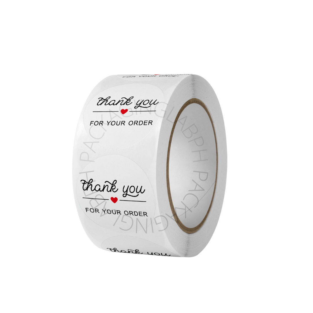 White Thank you for your order Sticker – Packaging Lab Philippines